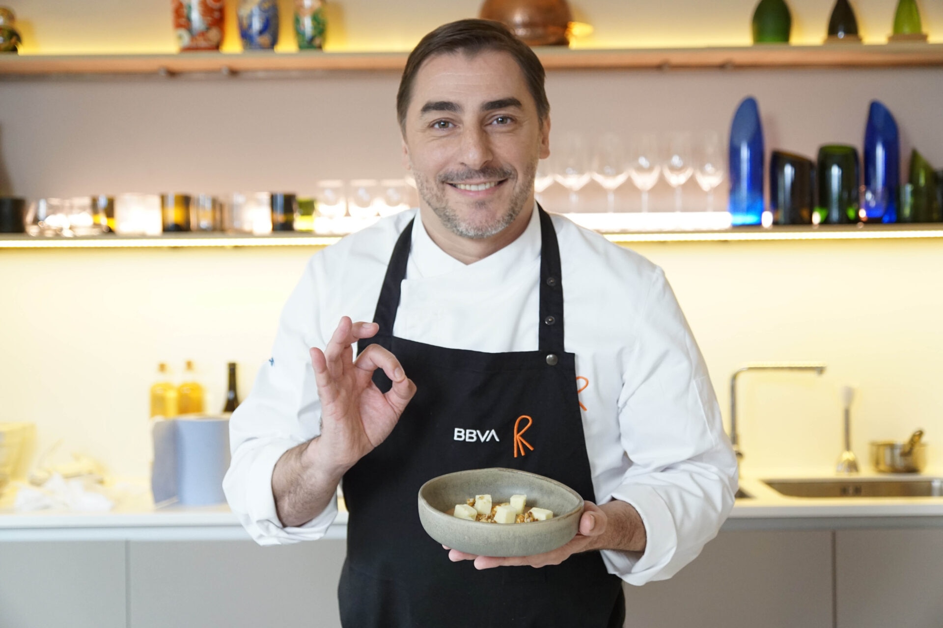 Receta de tarta de queso y cremoso de nuez con café de Jordi Roca