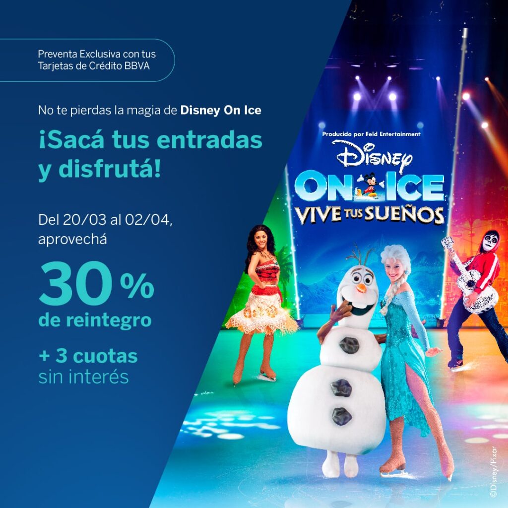 BBVA anuncia la preventa de Disney On Ice, beneficios en shows y teatros
