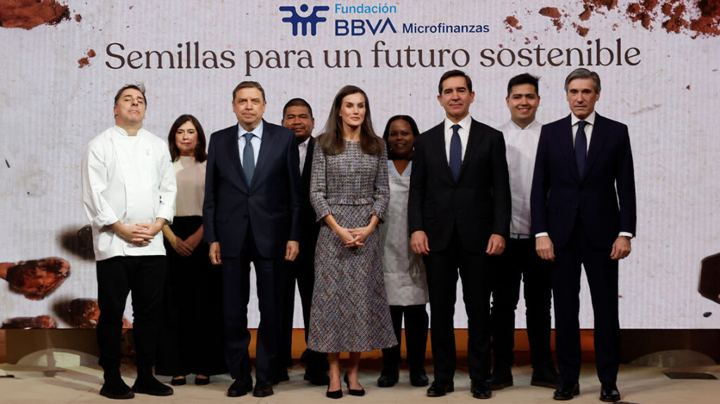 The Queen of Spain visits the BBVA Microfinance Foundation to learn how ...
